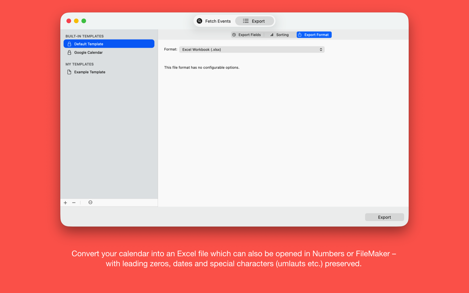 How to export iCal/ics Mac & iCloud calendars to Excel/CSV